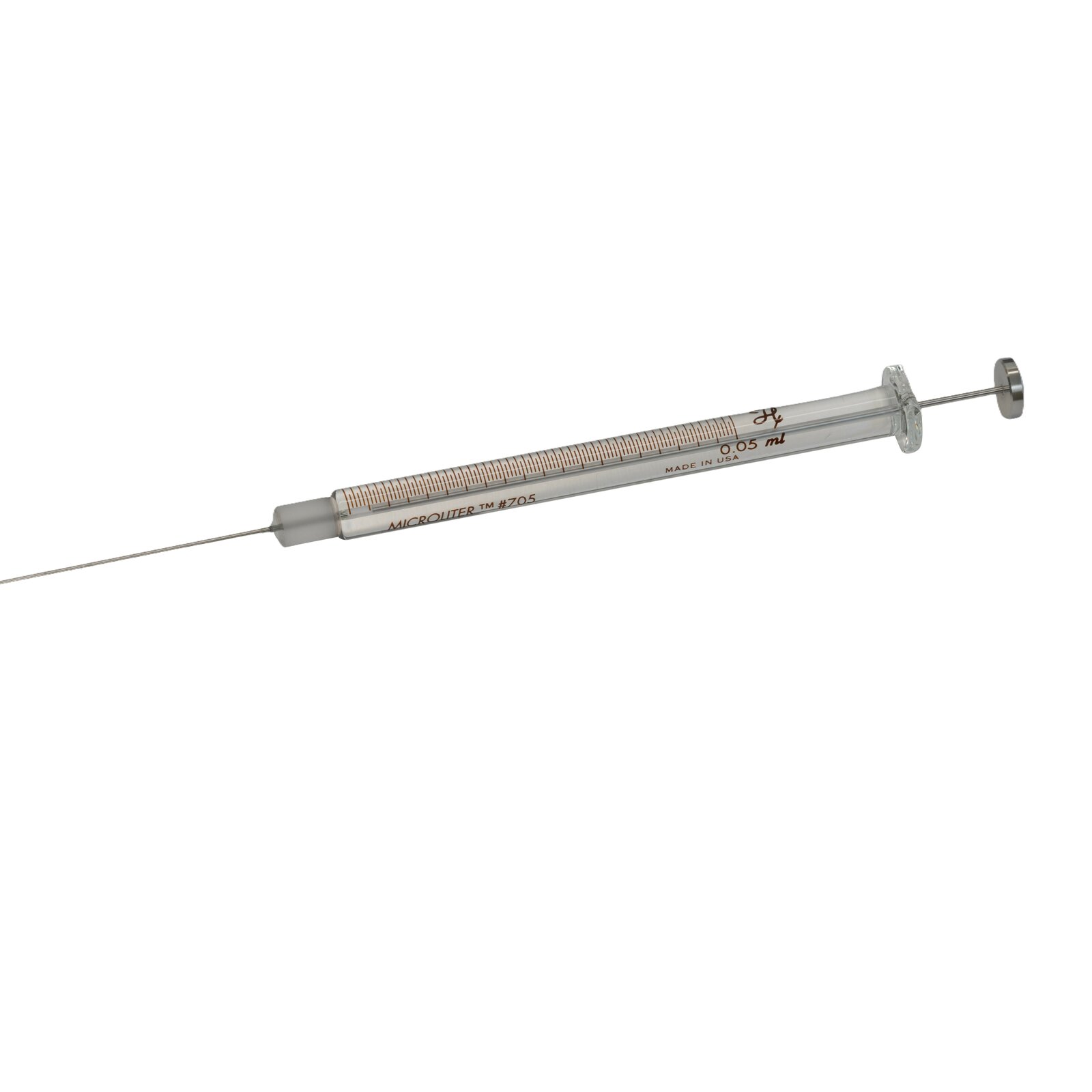 Microliter (700 series) syringe with permanent sharp needle