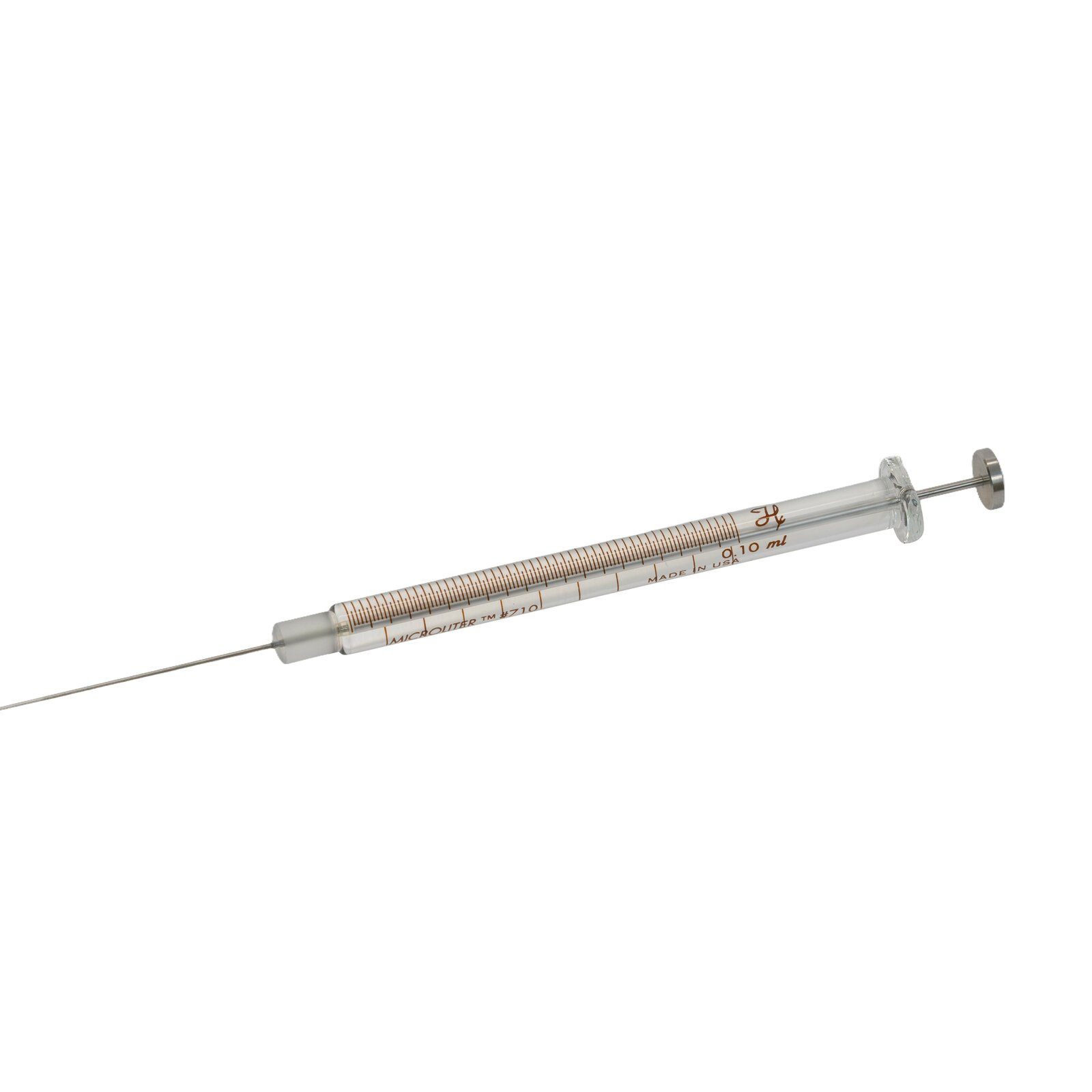 Microliter (700 series) syringe with permanent sharp needle
